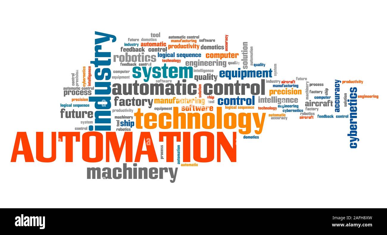 Automation industry issues and concepts word cloud illustration. Word ...