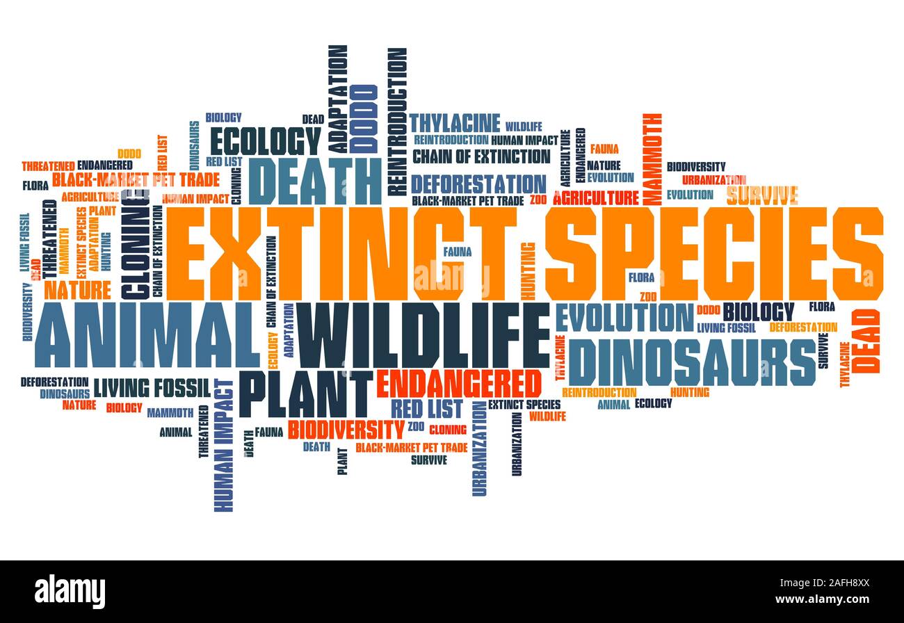 Extinct species - environment issues and concepts word cloud ...