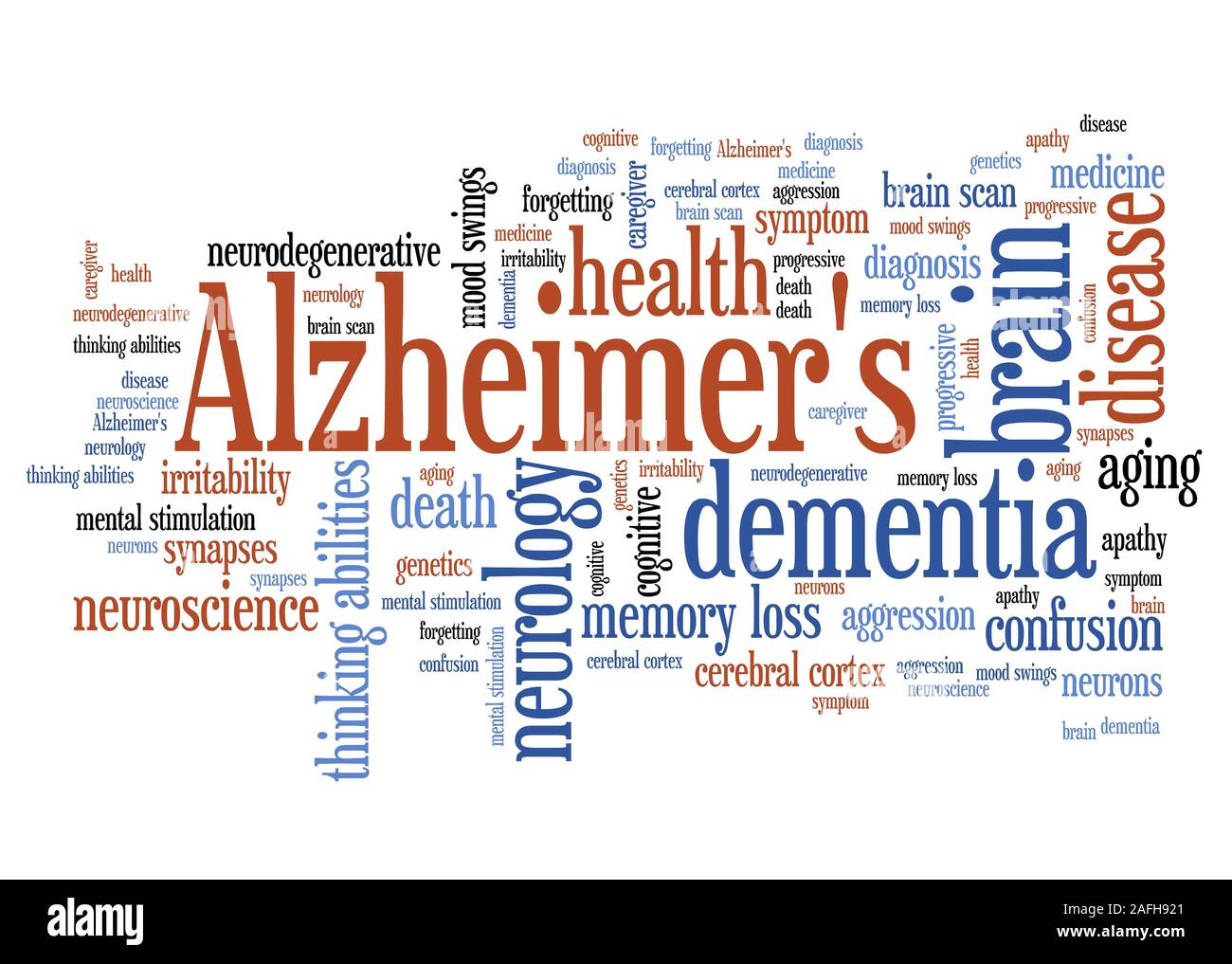 Alzheimer's disease - elderly health concepts word cloud illustration ...