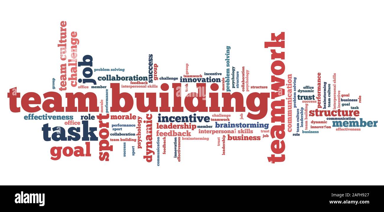 Team building - company teamwork issues and concepts word cloud ...