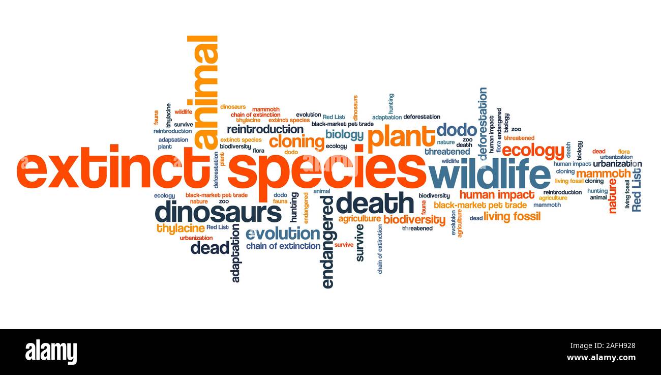 Extinct species - environment issues and concepts word cloud ...
