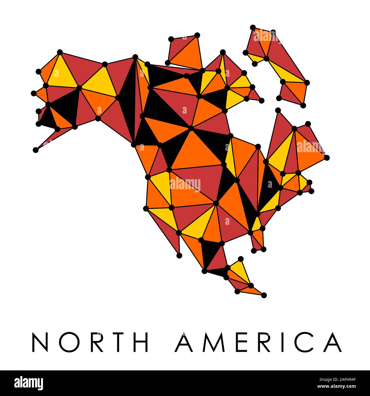 North America map vector - low-poly geometric style illustration ...