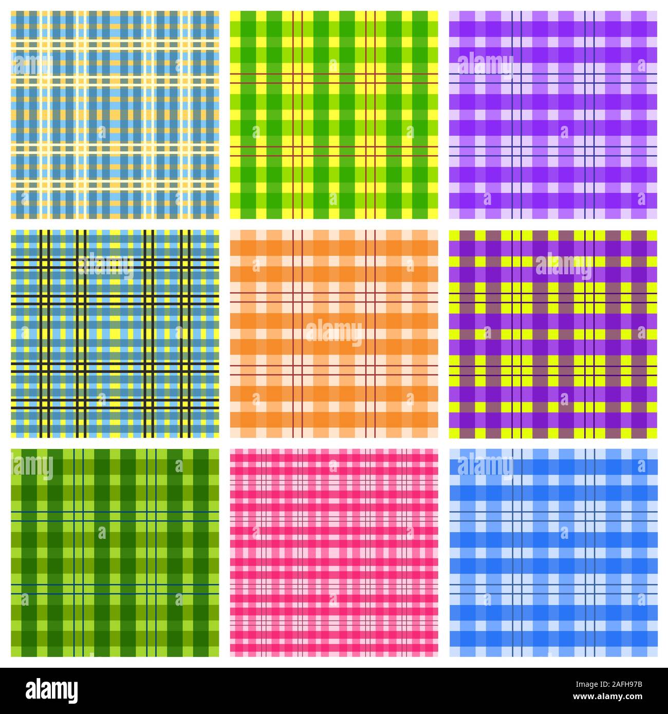 Checkered background illustration. Set of colorful checkered seamless ...