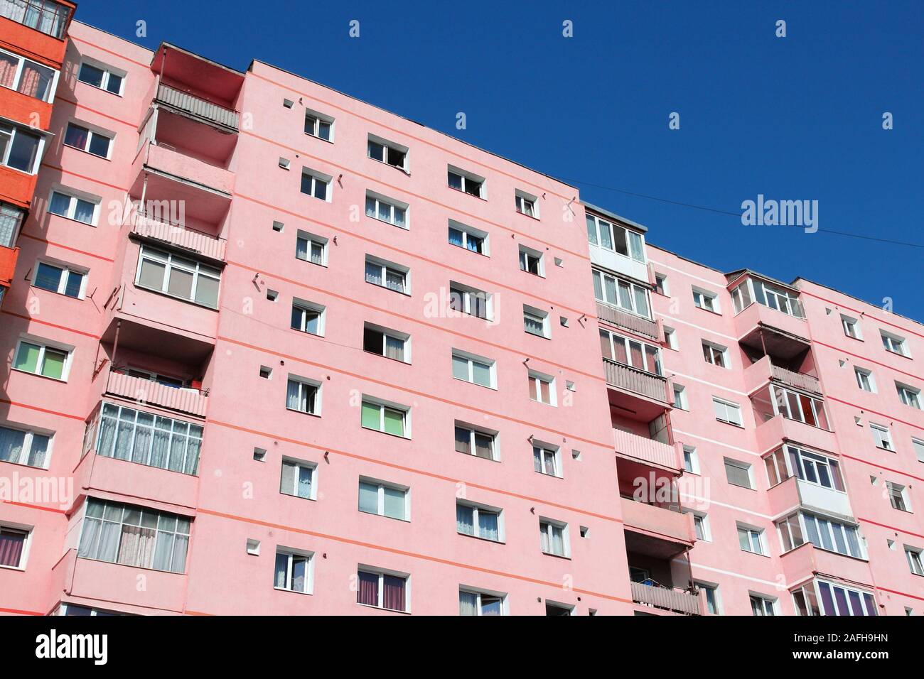 Romania apartment building - generic modern city block in Sibiu Stock ...