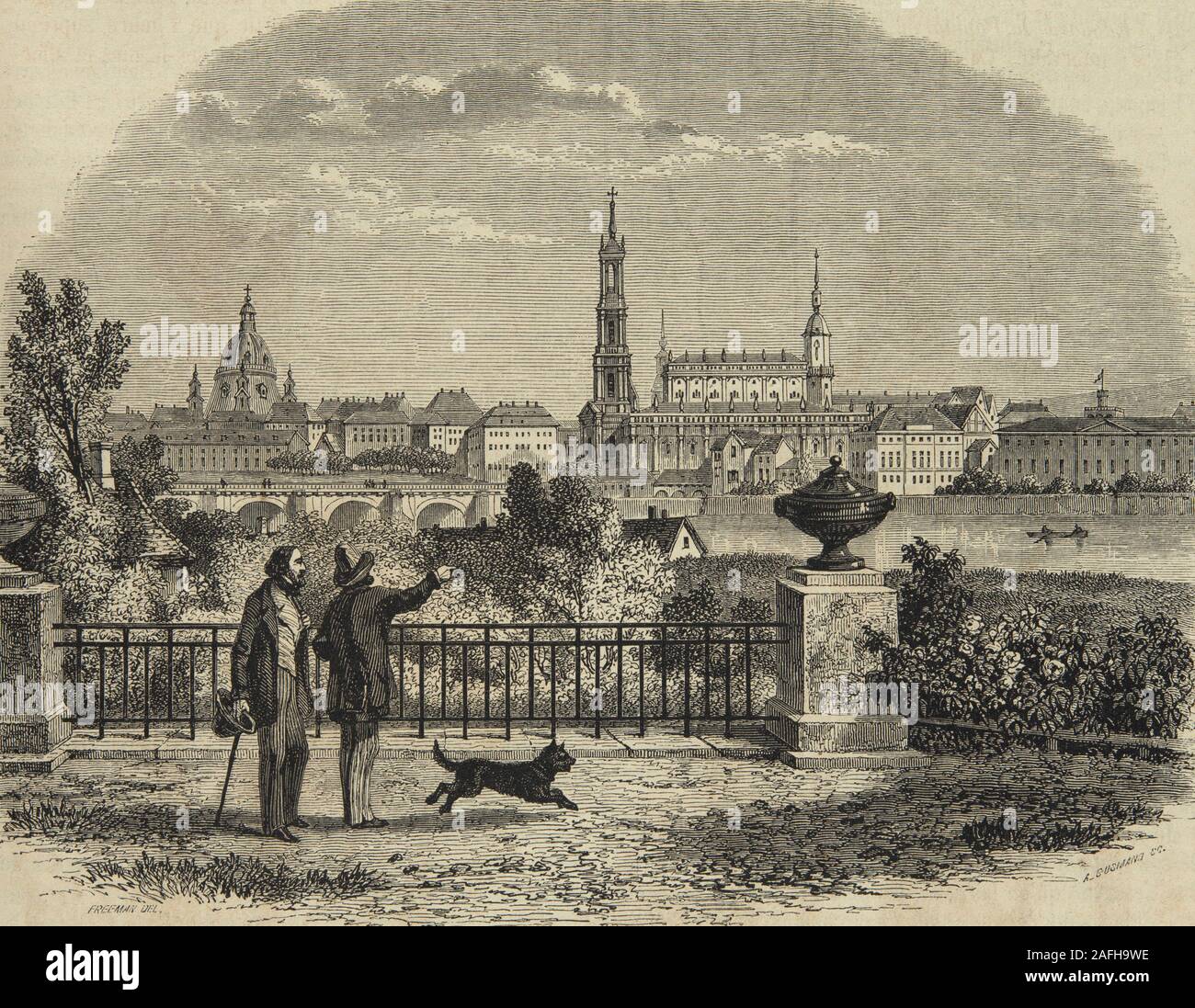A view of Dresden in the 18th century, Germany Stock Photo - Alamy