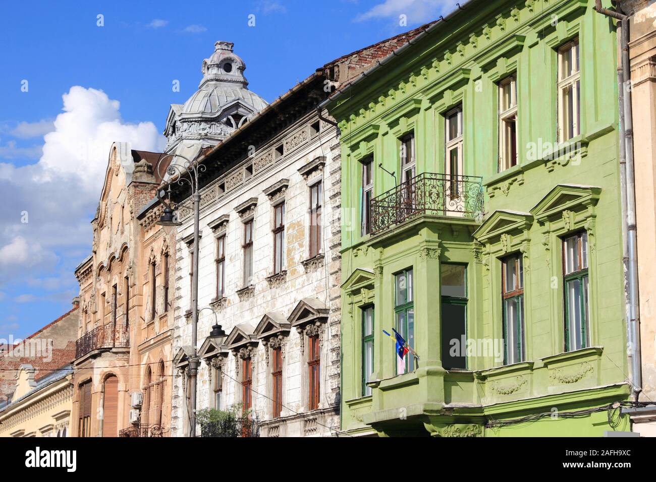 Arad, Romania - street view with old apartment buildings Stock Photo ...