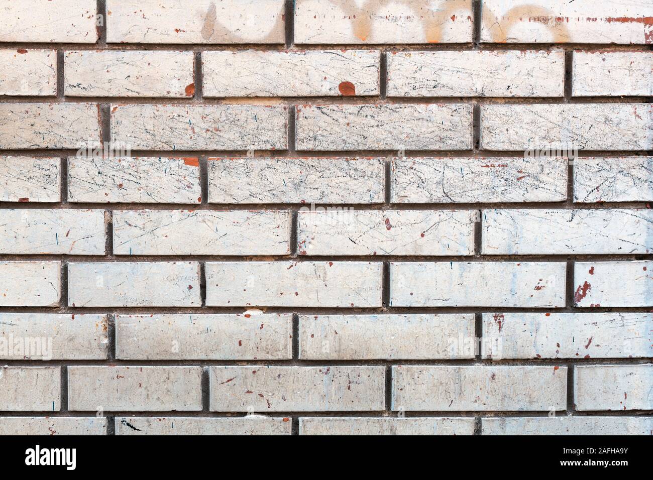 Weathered white brick wall background, shabby messy urban pattern texture Stock Photo - Alamy