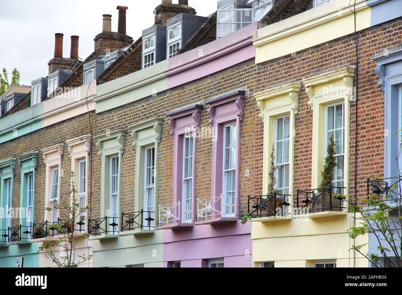 London UK - colorful houses in Camden Town district Stock Photo - Alamy