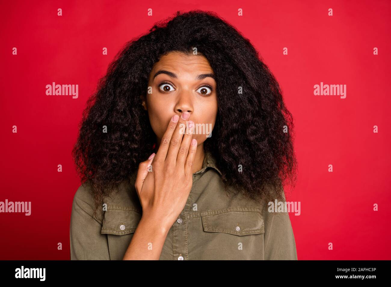 Photo of speechless guilty girl expressing guilty emotions on face ...