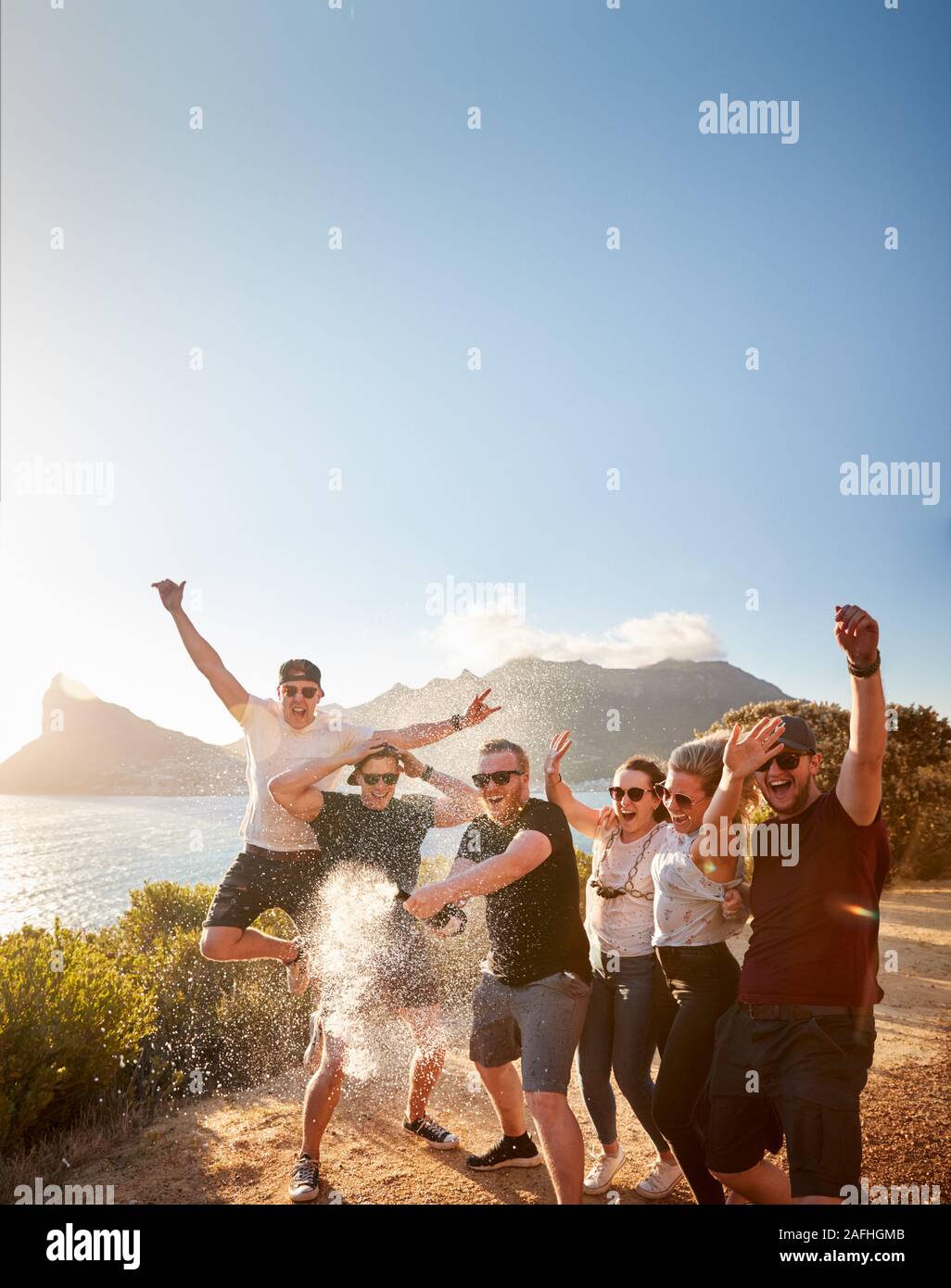 Six young adult friends taking hi-res stock photography and images - Alamy