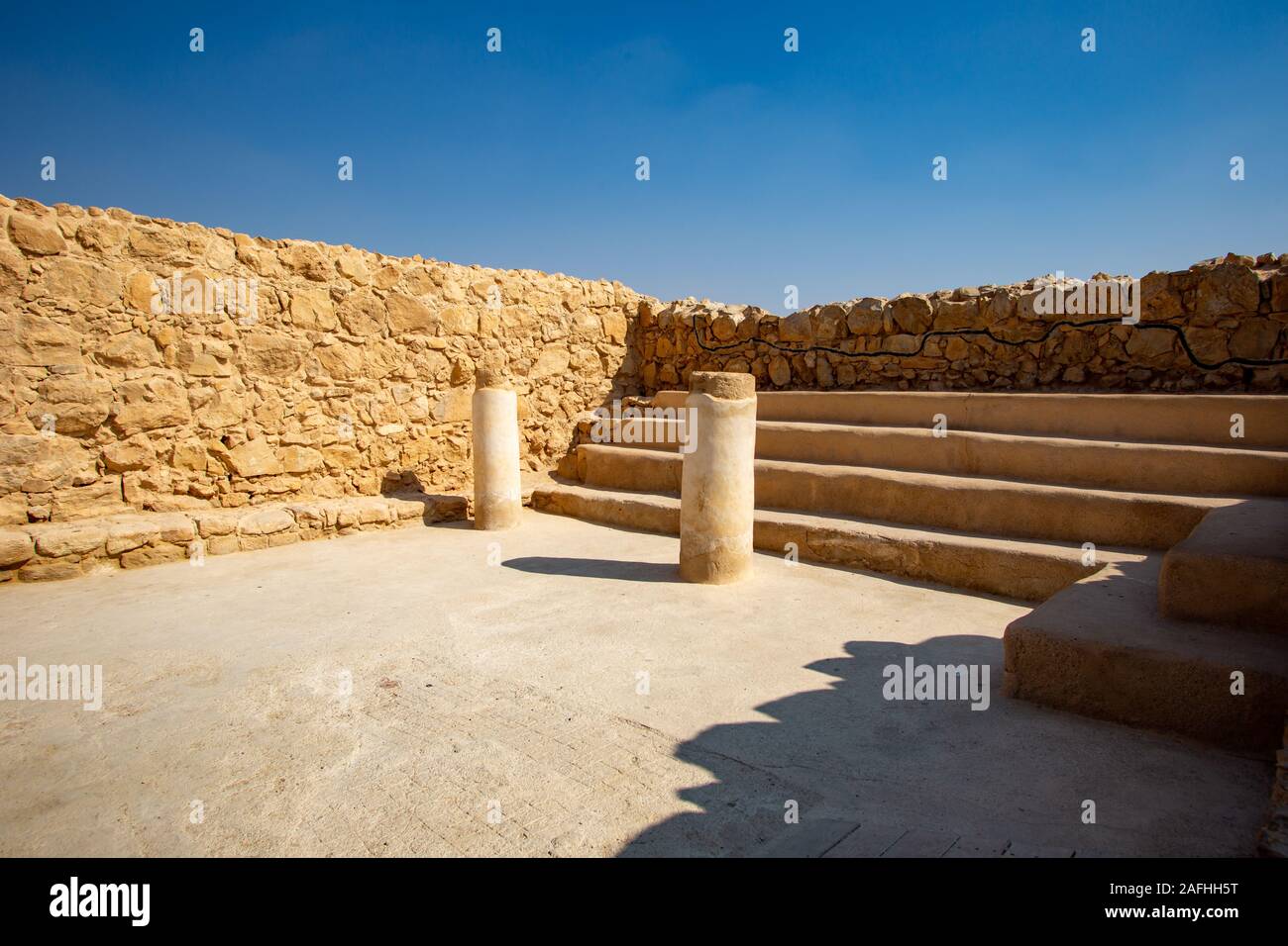 The synagogue at Masada national park, Israel Stock Photo - Alamy