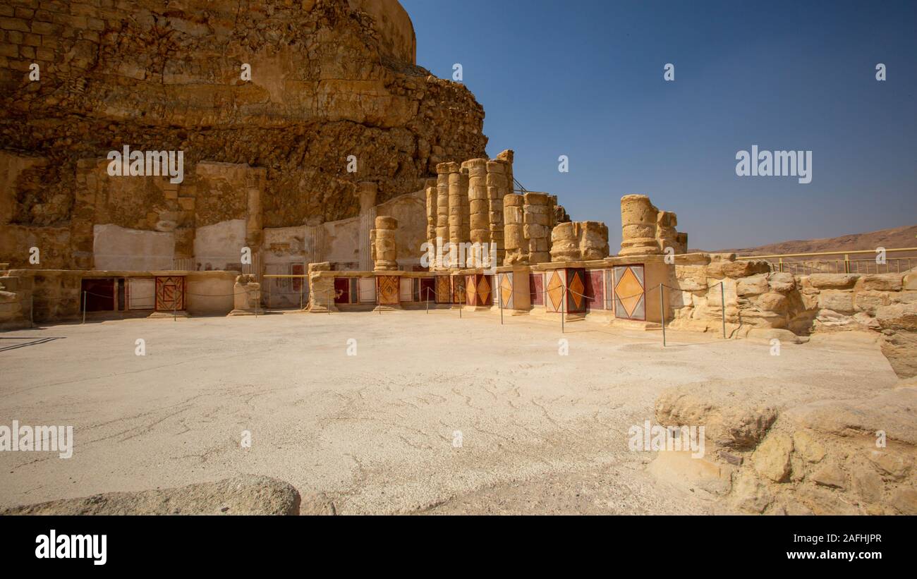 The Northern Palace at Masada national park, Israel Stock Photo - Alamy