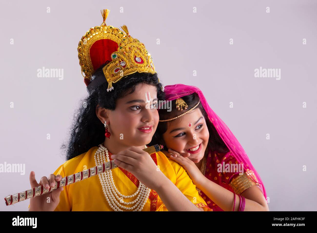 young radha and krishna smiling Stock Photo - Alamy