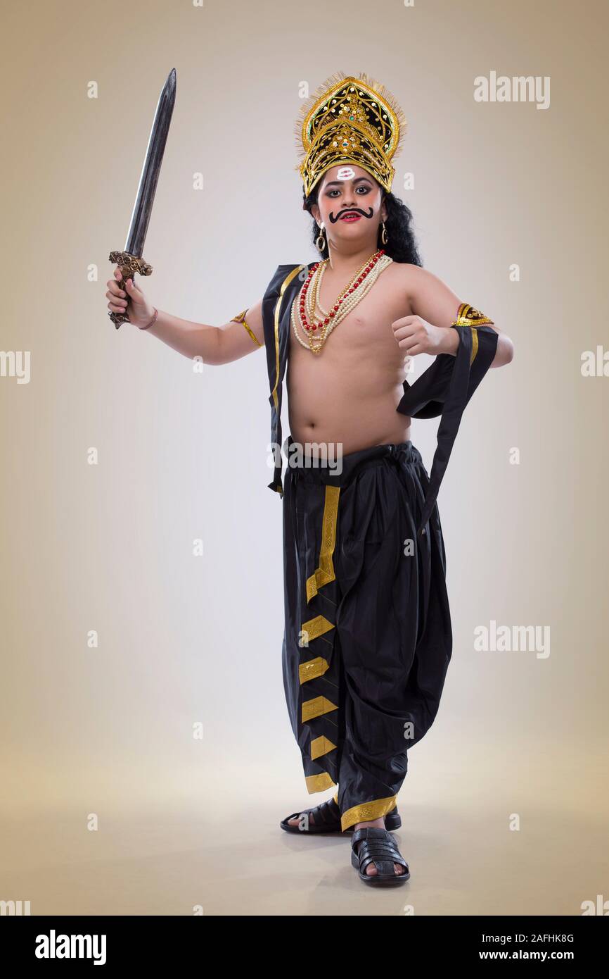 child dressed up as ravan Stock Photo - Alamy