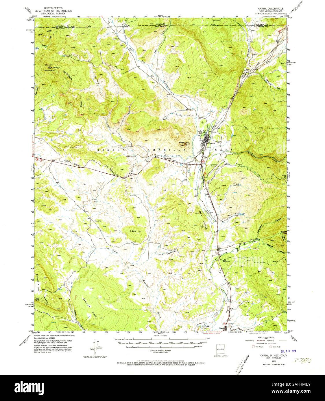 Chama new mexico map hi-res stock photography and images - Alamy