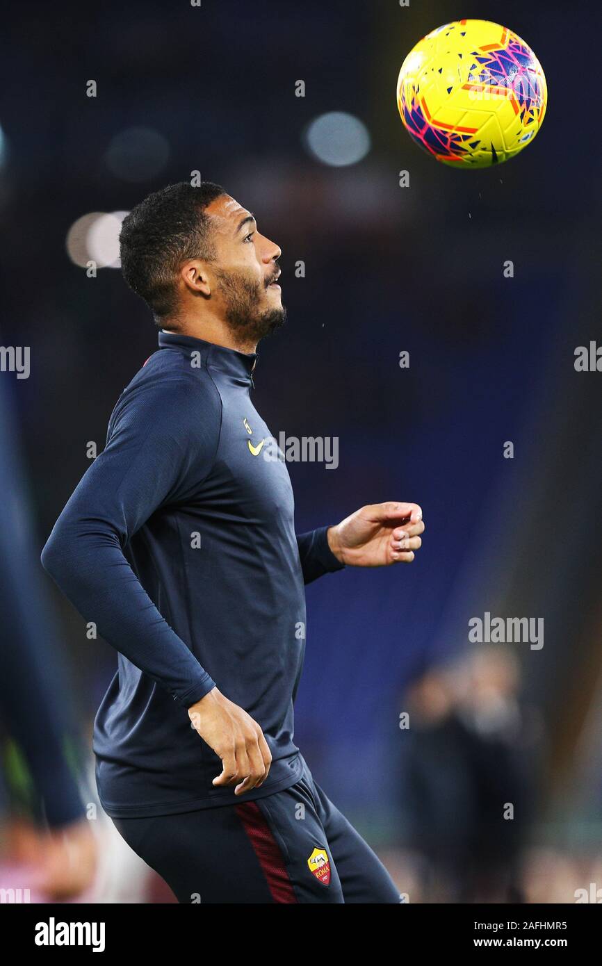 Juan Jesus of Roma warming up before the Italian championship Serie A ...