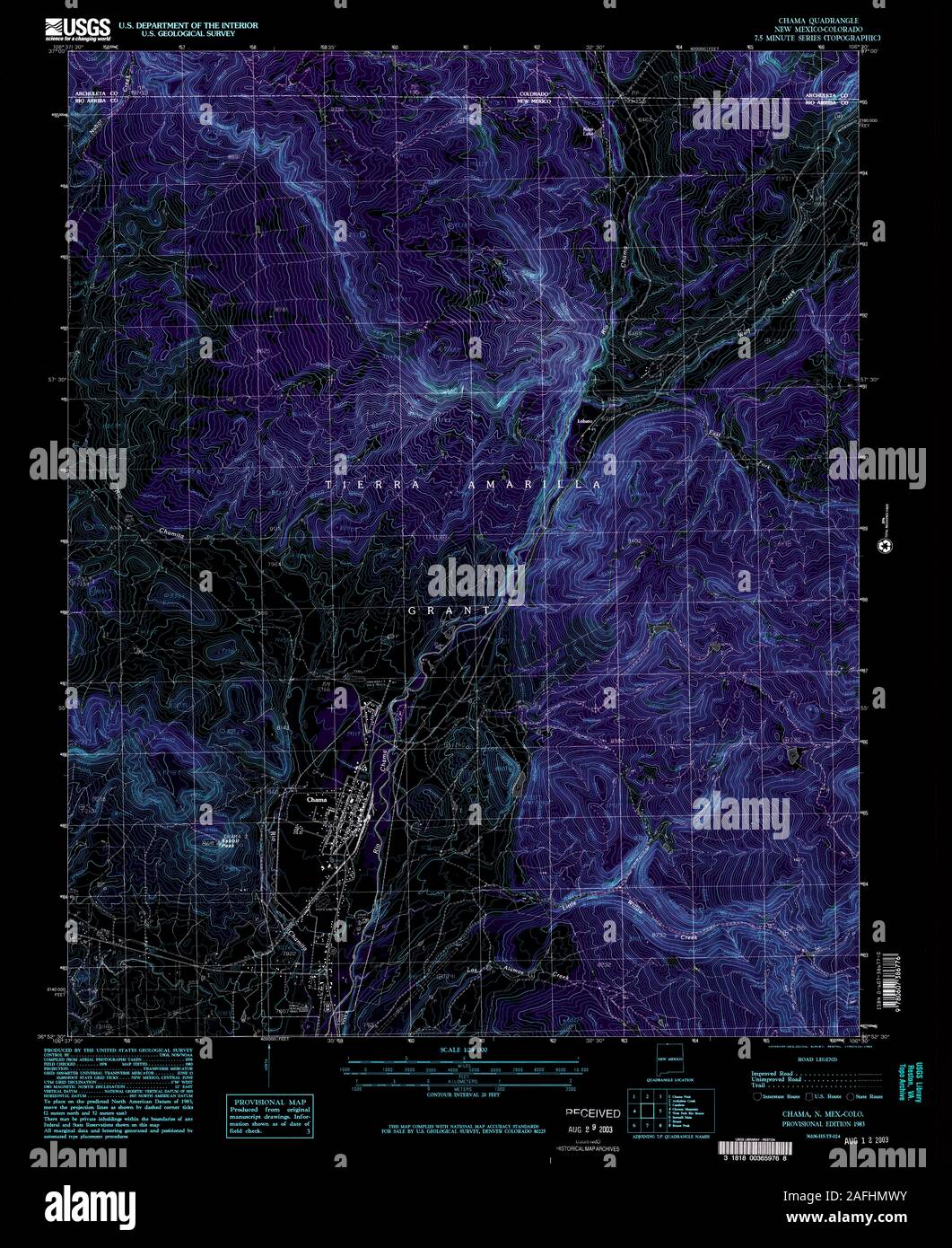 Map of chama new mexico hi-res stock photography and images - Alamy