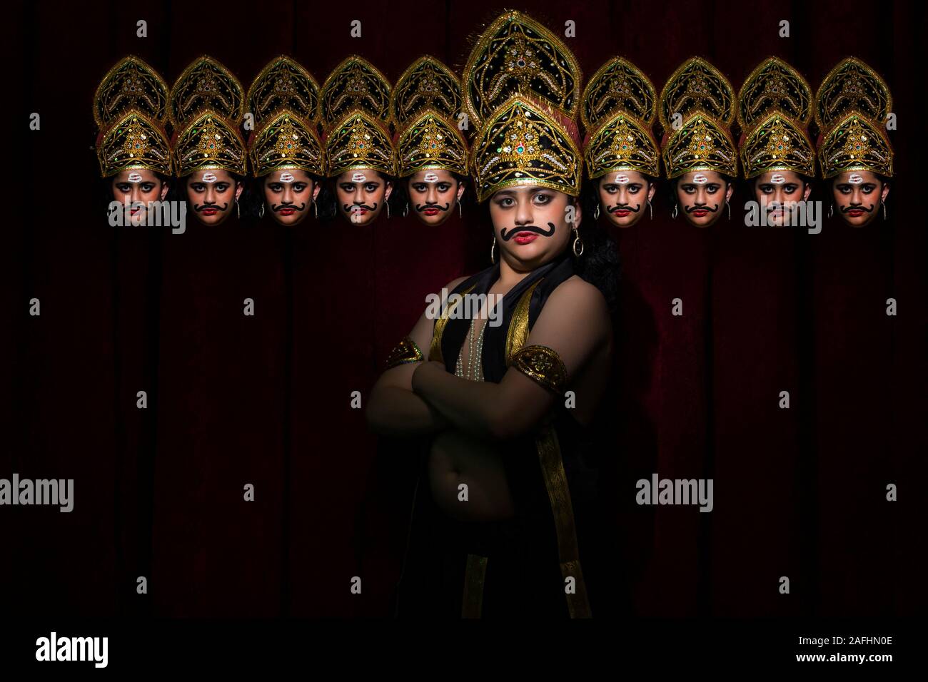 portrait of a child dressed as ravan Stock Photo - Alamy