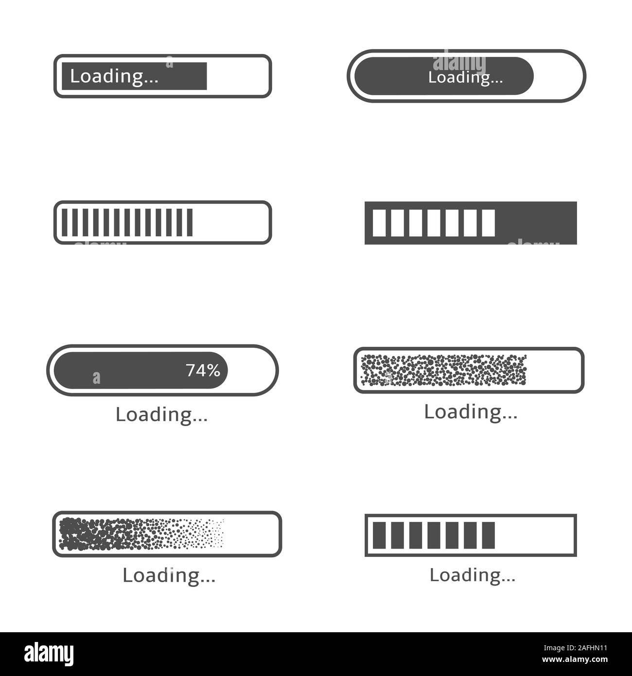 Black Progress Loading bar icons isolated. Vector illustration Stock Vector Image & Art - Alamy