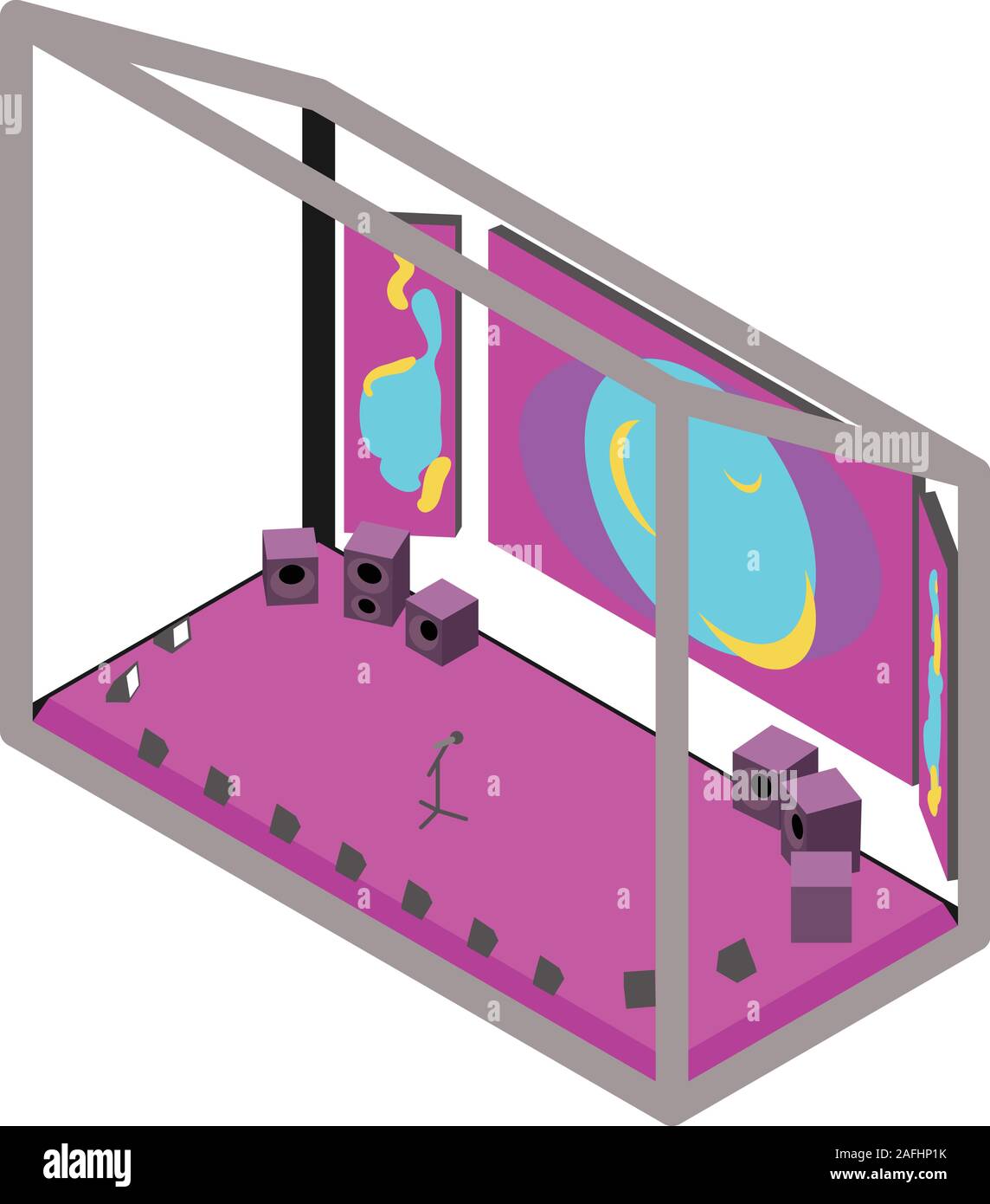 Concert scene icon. Isometric of concert scene vector icon for web ...