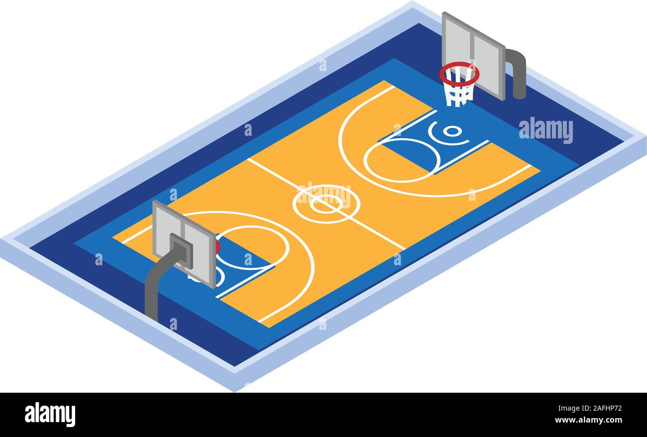 Basketball field icon. Isometric of basketball field vector icon for ...