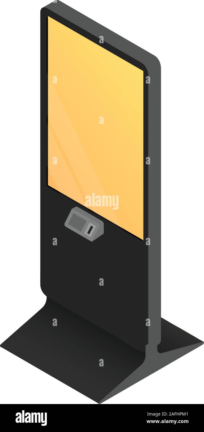 Interactive kiosk icon. Isometric of interactive kiosk vector icon for web design isolated on ...