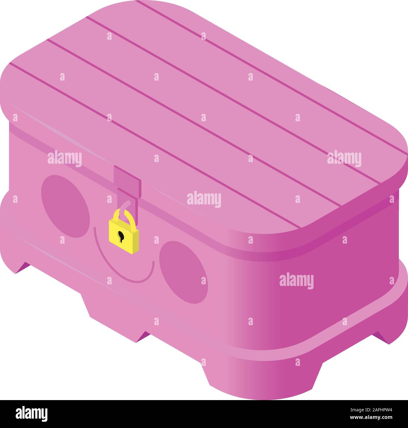 Pink dower chest icon. Isometric of pink dower chest vector icon for ...