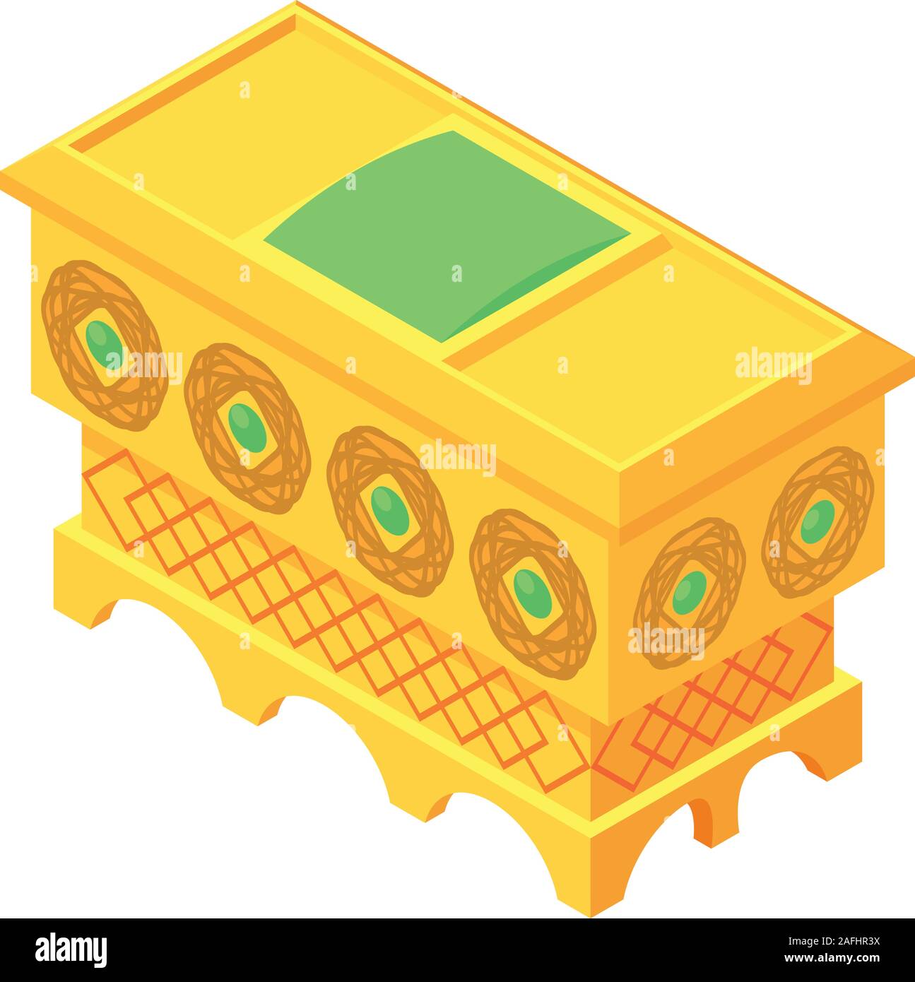 Gold chest icon. Isometric of gold chest vector icon for web design ...