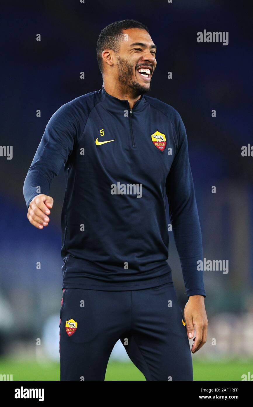 Juan Jesus of Roma warming up before the Italian championship Serie A ...