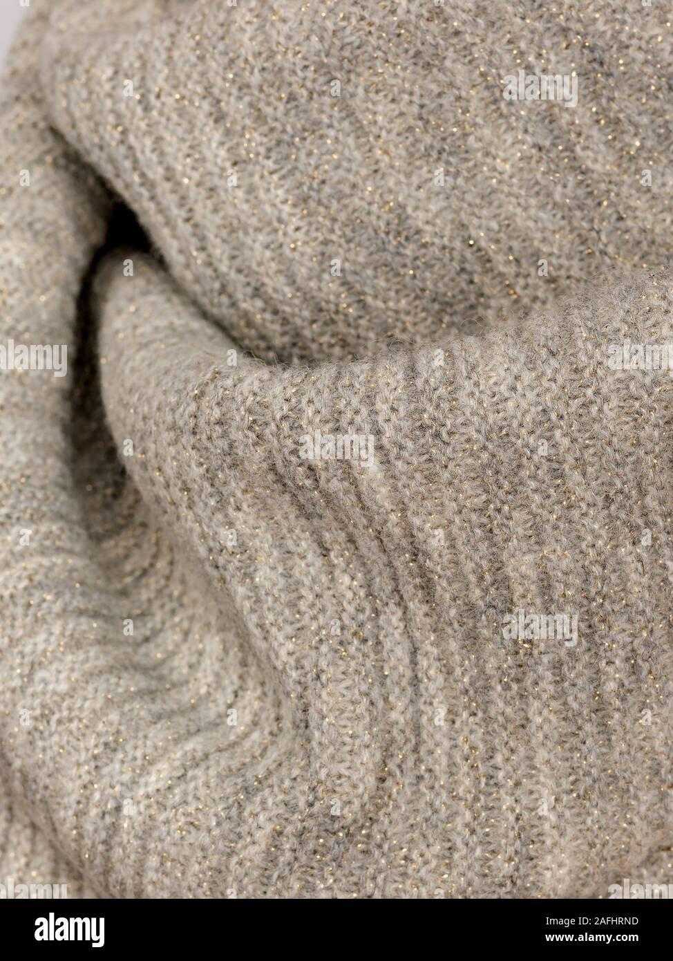 Knitted fabric natural beige wool cozy texture Stock Photo - Alamy