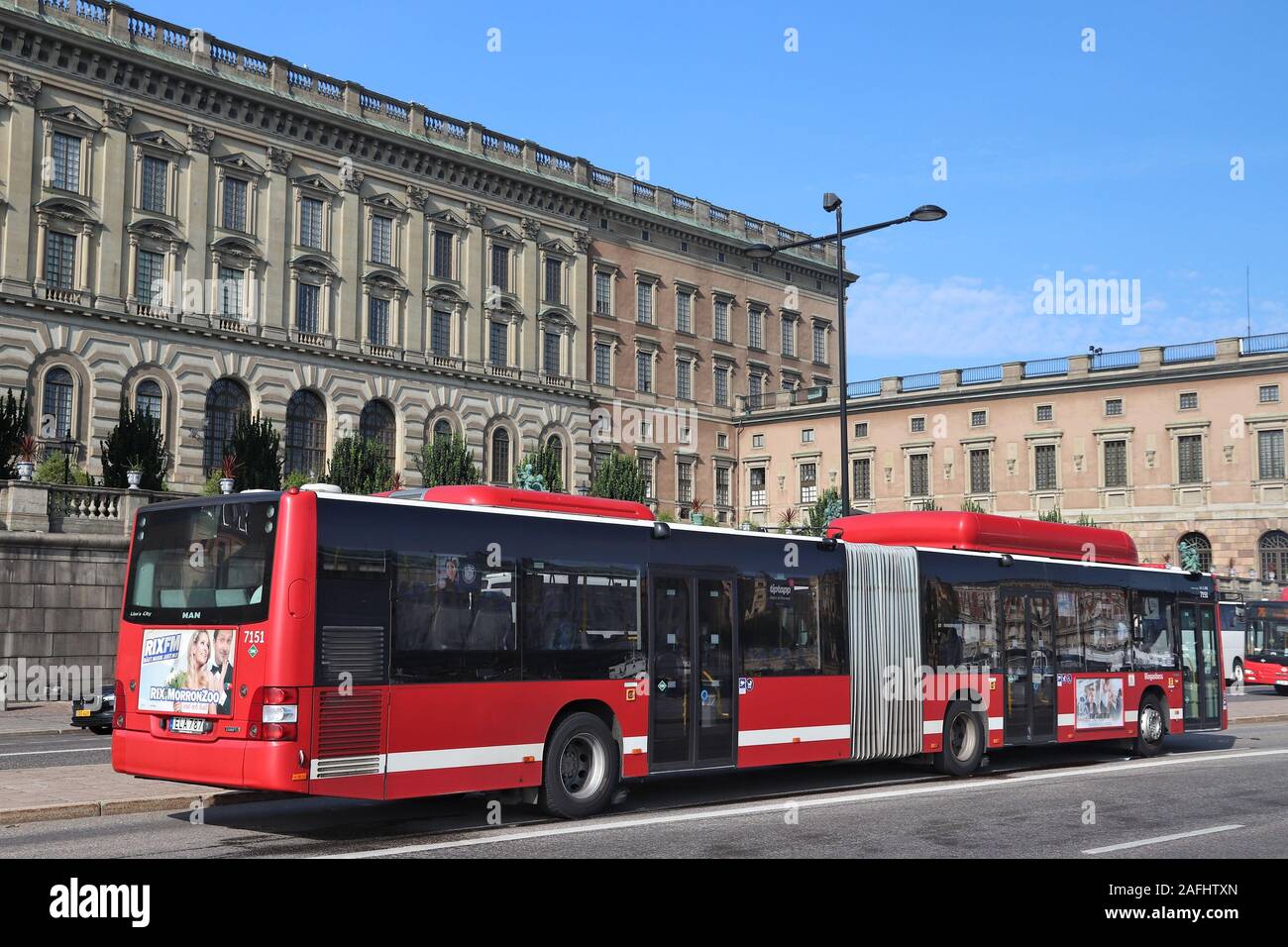 STOCKHOLM, SWEDEN - AUGUST 24, 2018: City bus in Stockholm, Sweden. The ...