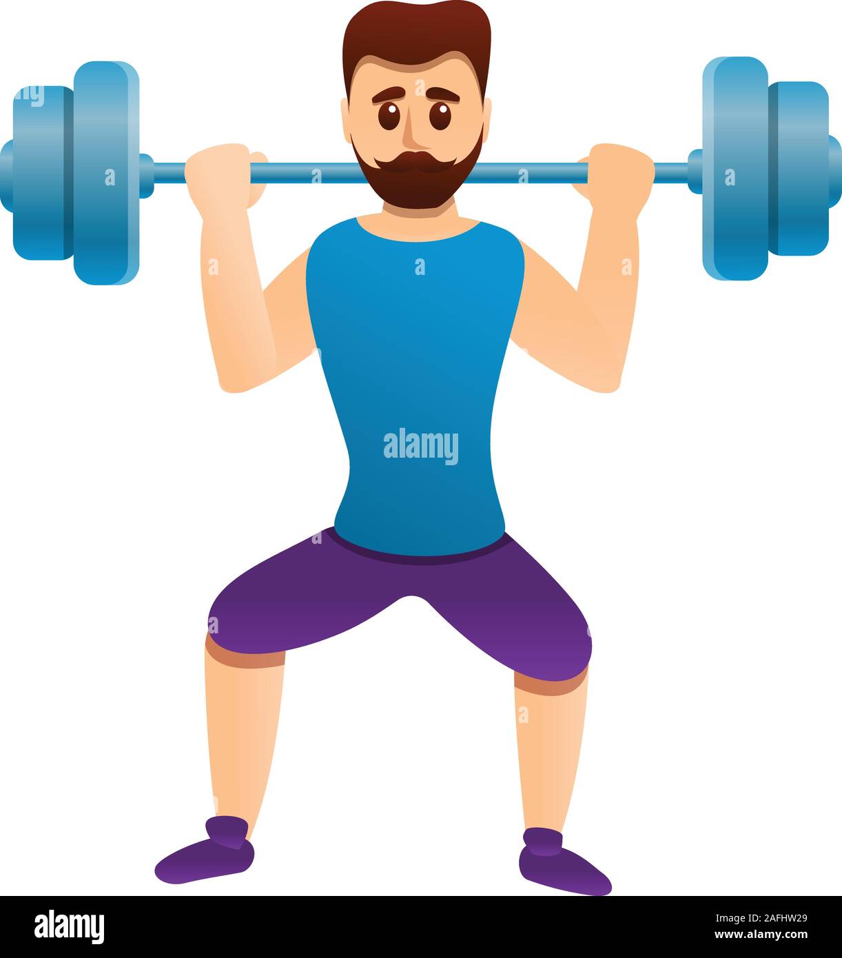 Barbell gym coach icon. Cartoon of barbell gym coach vector icon for ...