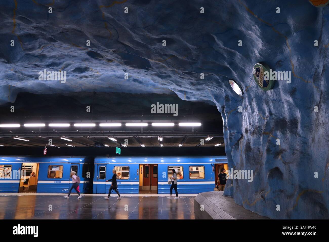 STOCKHOLM, SWEDEN - AUGUST 24, 2018: Stockholm metro (T-bana ...