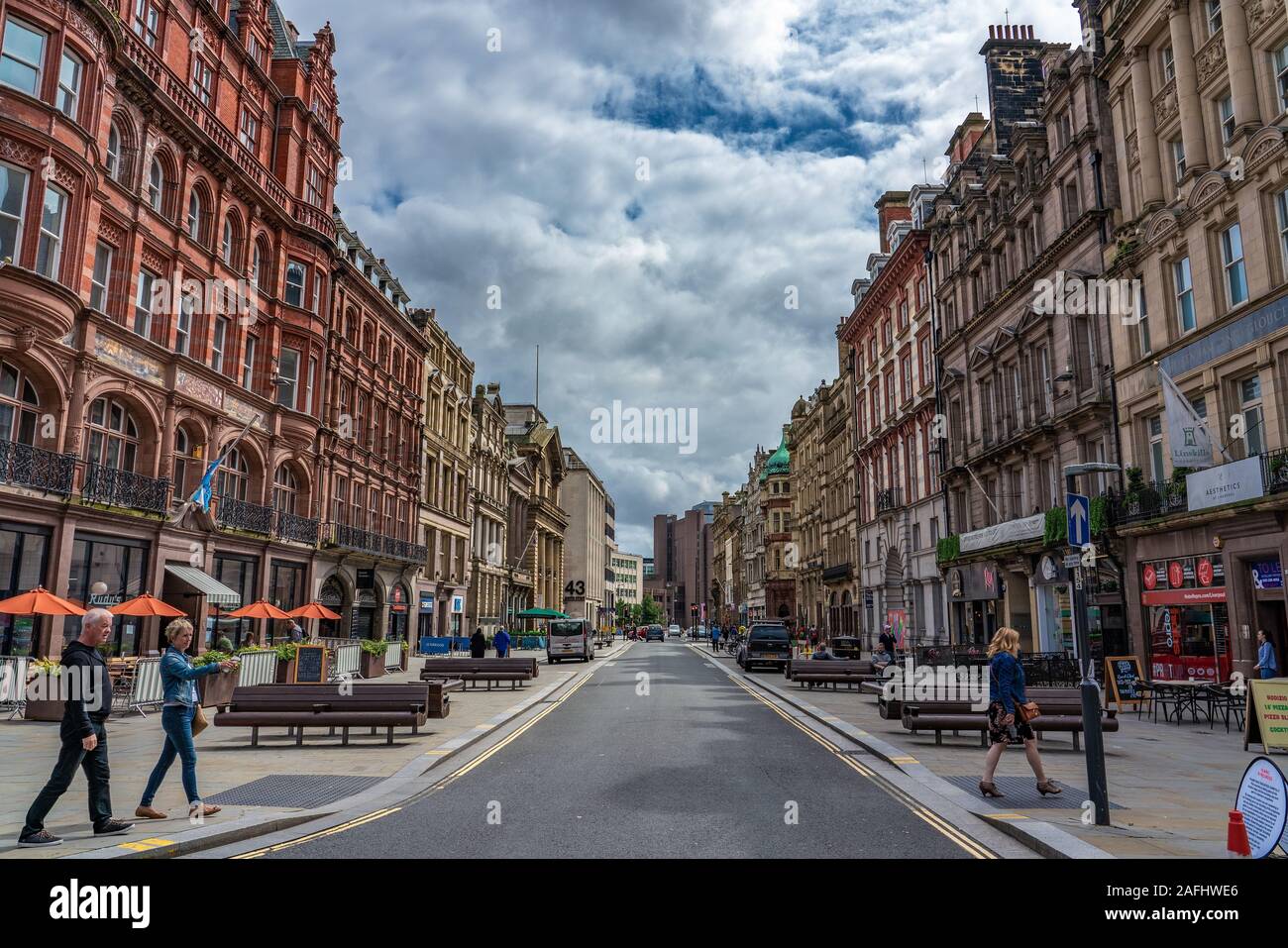LIVERPOOL, UNITED KINGDOM - AUGUST 11: This is a view of Castle Street ...