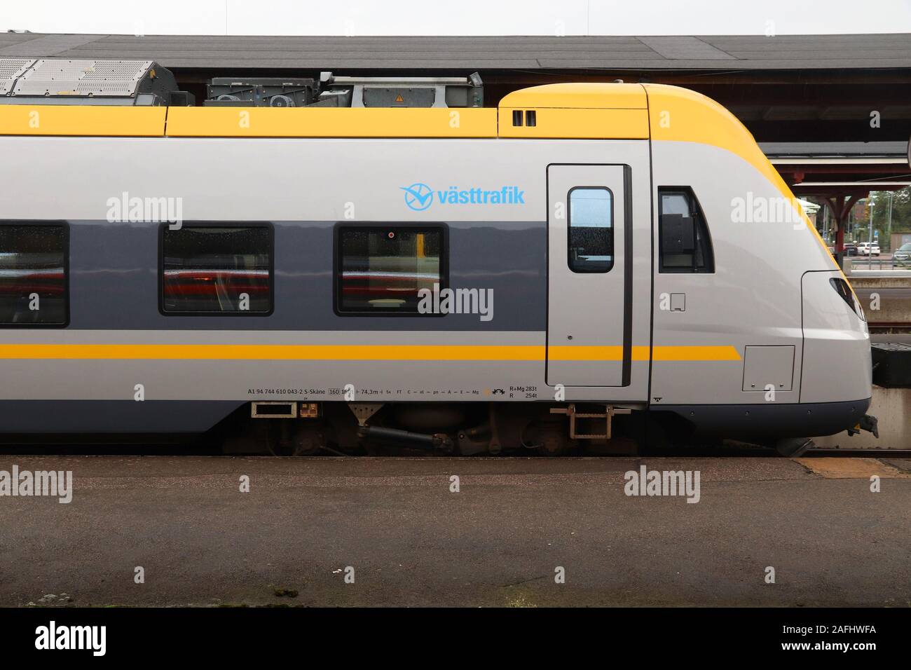 GOTHENBURG, SWEDEN - AUGUST 27, 2018: Vasttrafik train in Gothenburg ...