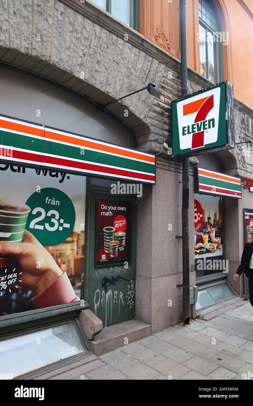 STOCKHOLM, SWEDEN - AUGUST 24, 2018: 7-Eleven convenience store in ...