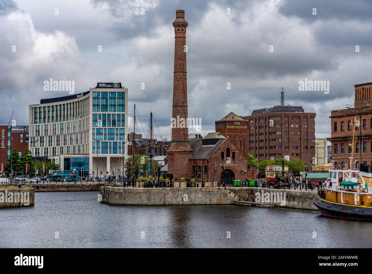 LIVERPOOL, UNITED KINGDOM - AUGUST 11: View of the famous Pump House ...