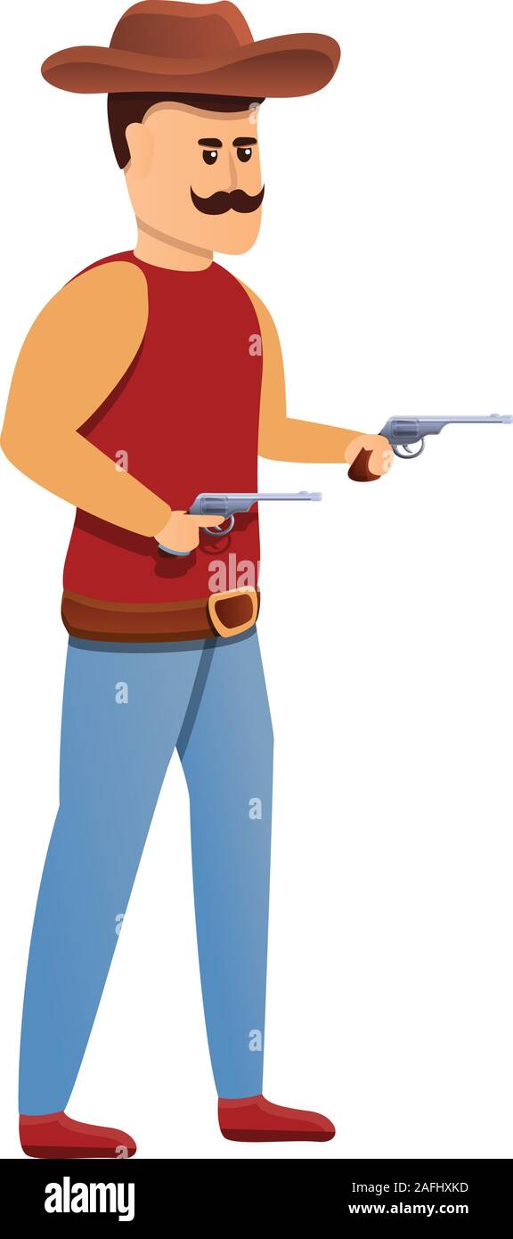 Cowboy with mustache icon. Cartoon of cowboy with mustache vector icon ...