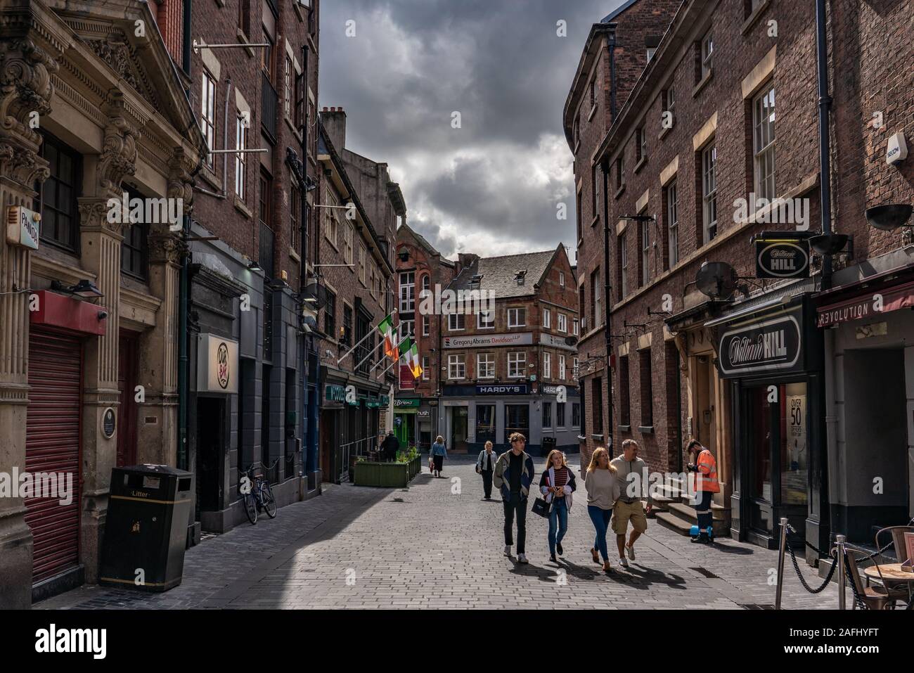 LIVERPOOL, UNITED KINGDOM - AUGUST 13: Temple Court Street, a bar ...