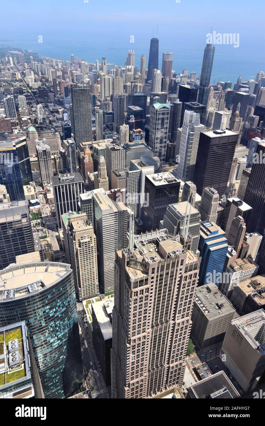 Chicago, Illinois (USA). City skyline aerial view Stock Photo - Alamy