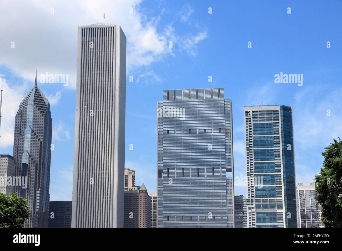 Chicago office buildings skyline - city in the United States Stock ...