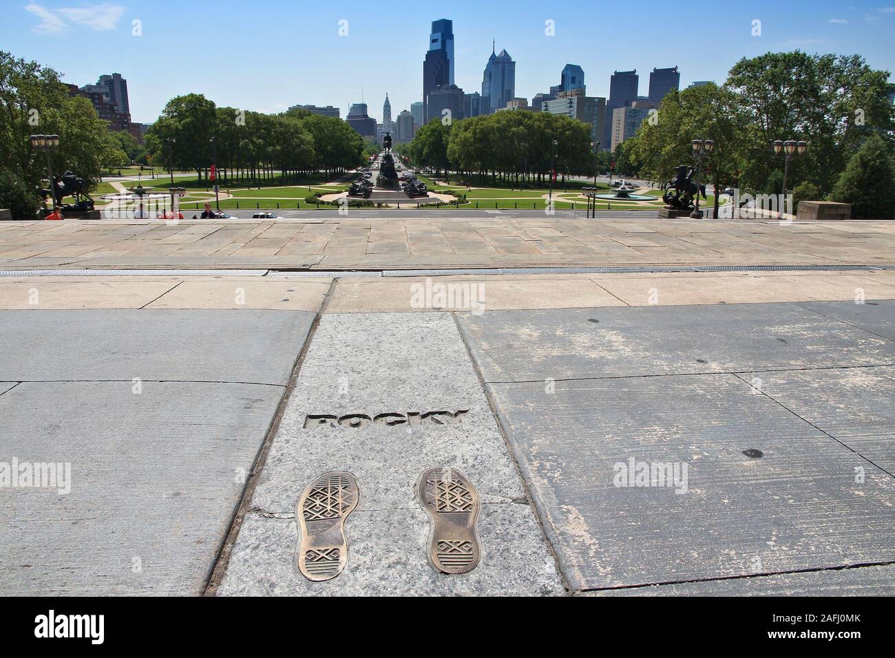 PHILADELPHIA, USA - JUNE 12, 2013: Rocky Steps monument in Philadelphia ...