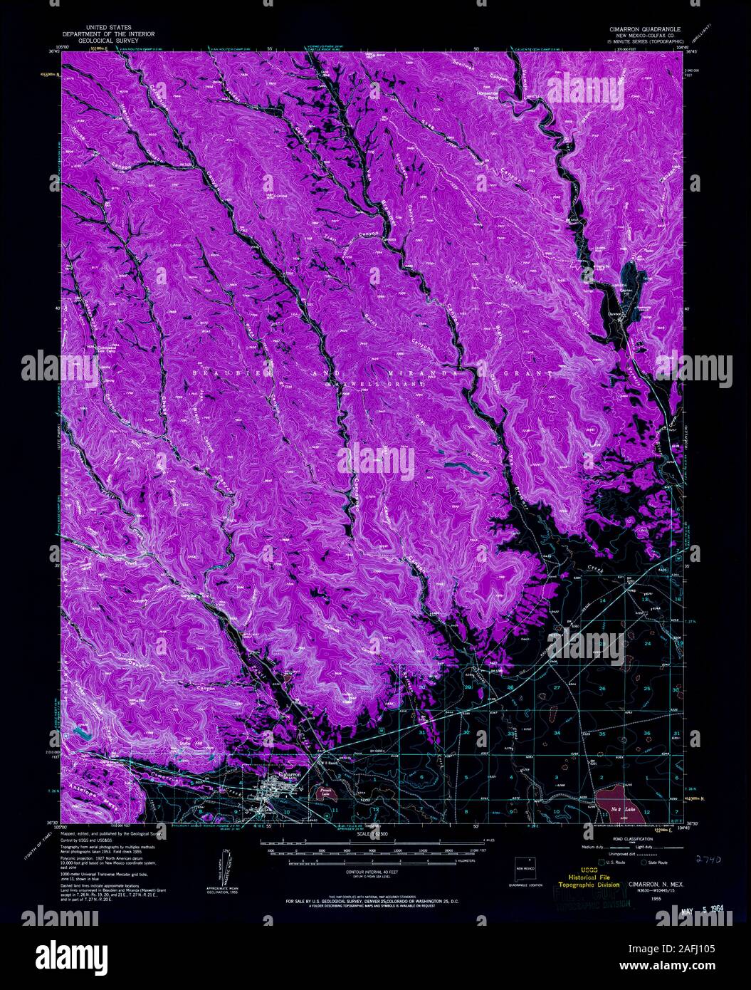 Map of cimarron new mexico hi-res stock photography and images - Alamy