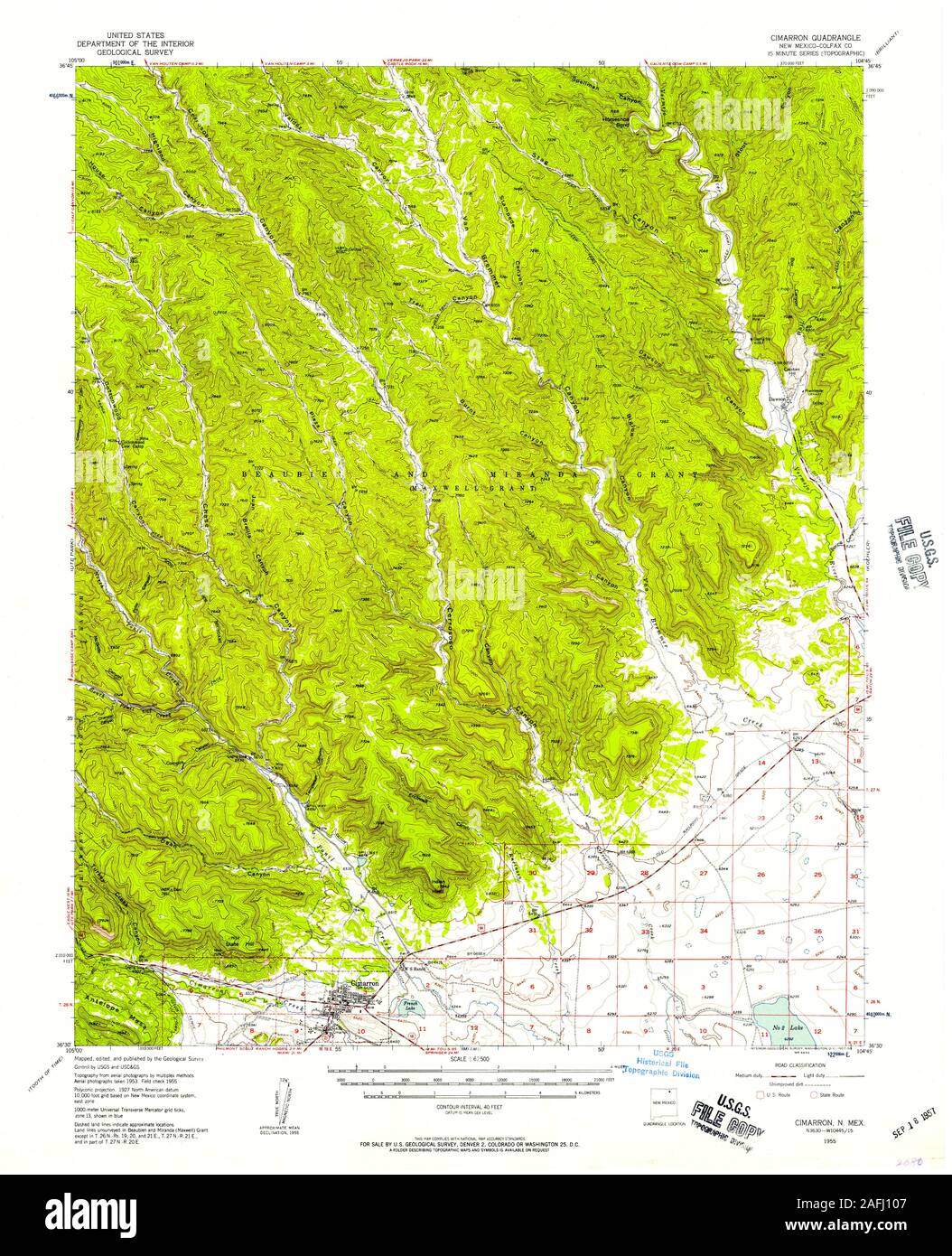 Map of cimarron new mexico hi-res stock photography and images - Alamy