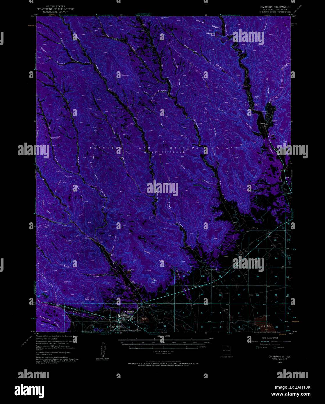 Map of cimarron new mexico hi-res stock photography and images - Alamy