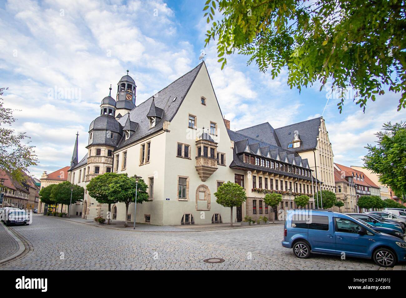 Town hall Aschersleben in the Salzlandkreis, Saxony-Anhalt in Germany ...