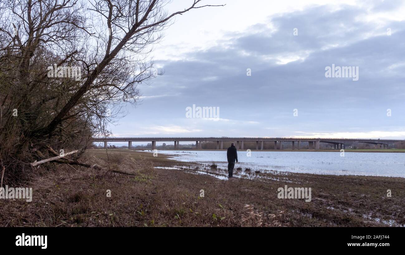 Silhouette man standing bridge hi-res stock photography and images - Alamy