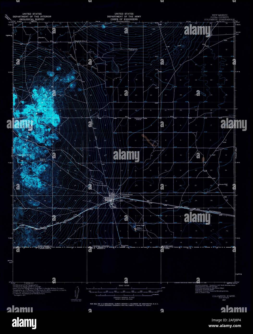 Map of columbus new mexico hi-res stock photography and images - Alamy