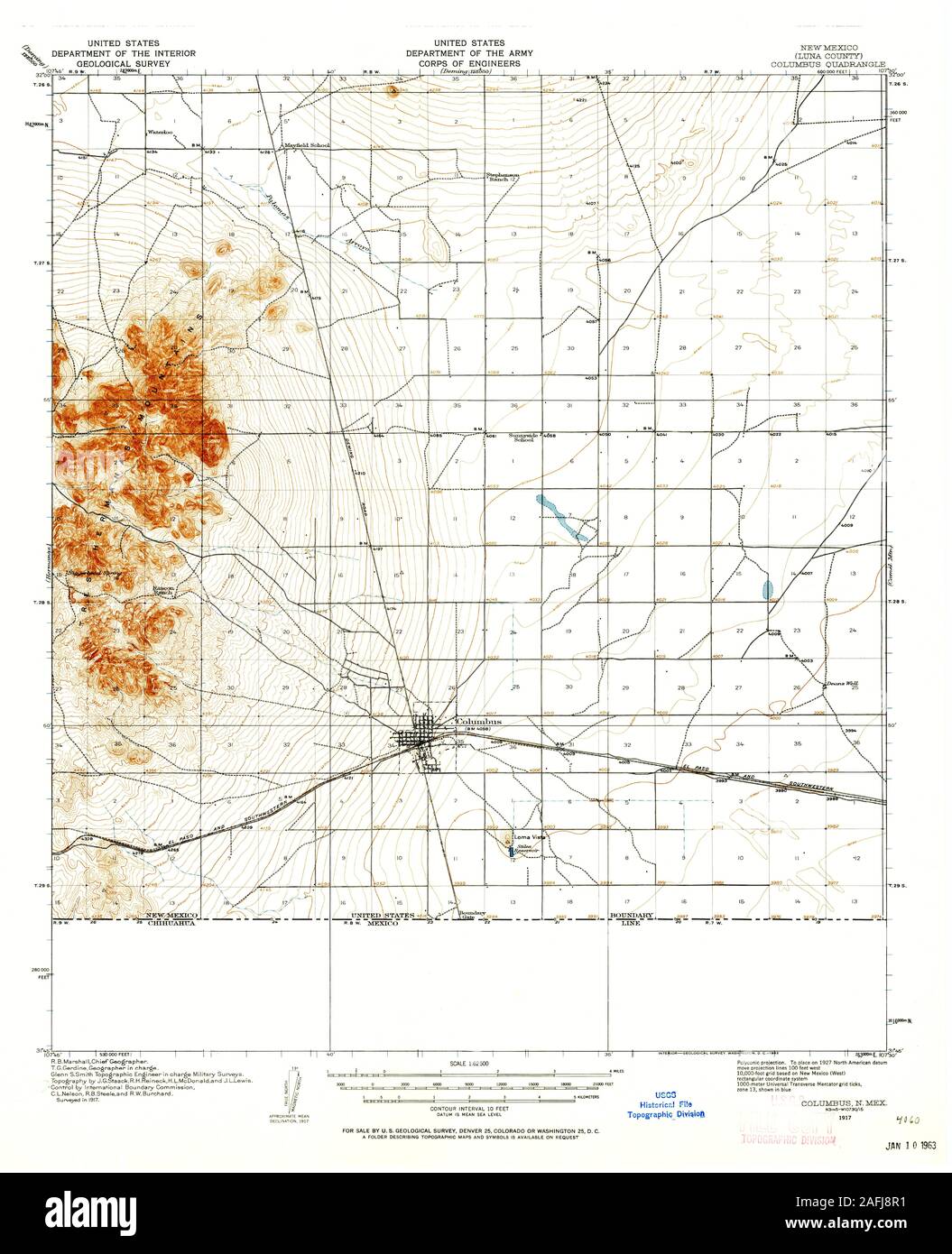 Map of columbus new mexico hi-res stock photography and images - Alamy