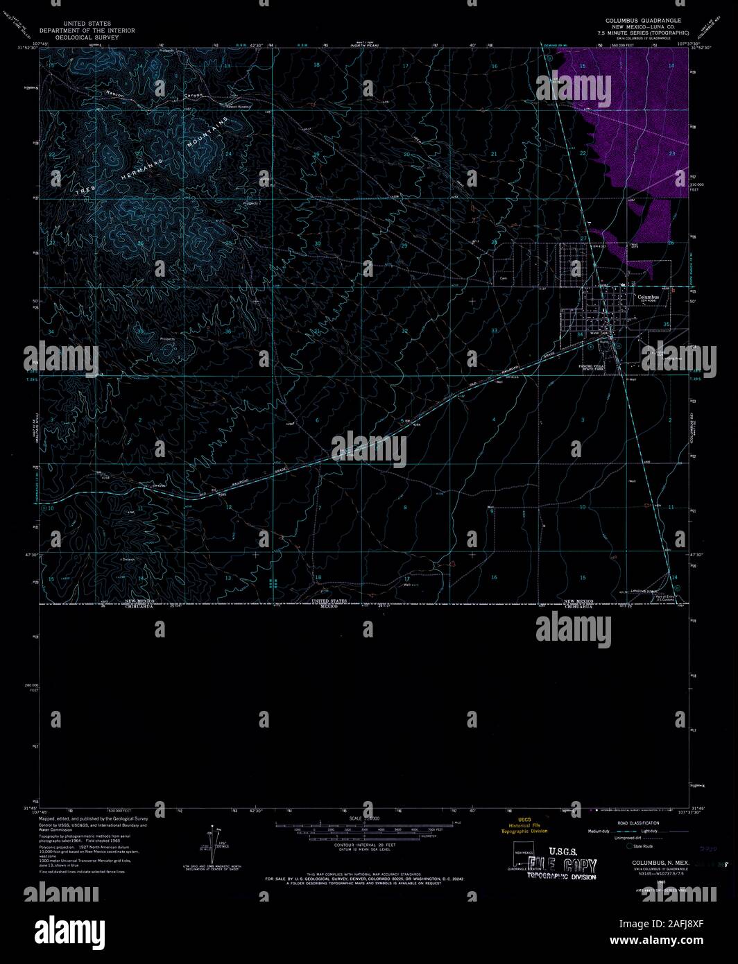 Map of columbus new mexico hi-res stock photography and images - Alamy